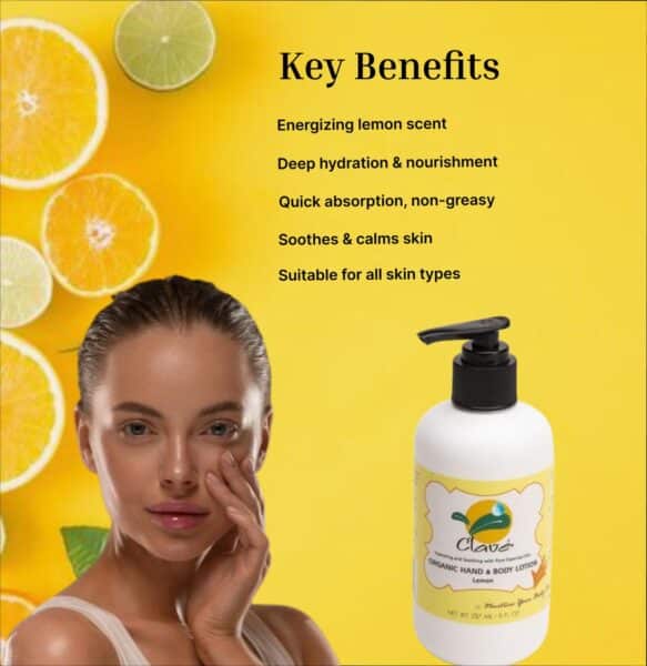 Buy Lemon Body Lotion – Clavé Organic Hand & Body Care